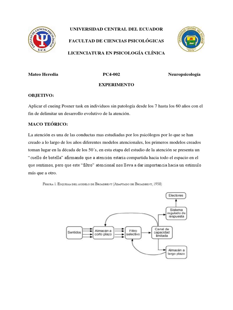 Cueing Posner Task | PDF | Atención | Sicología