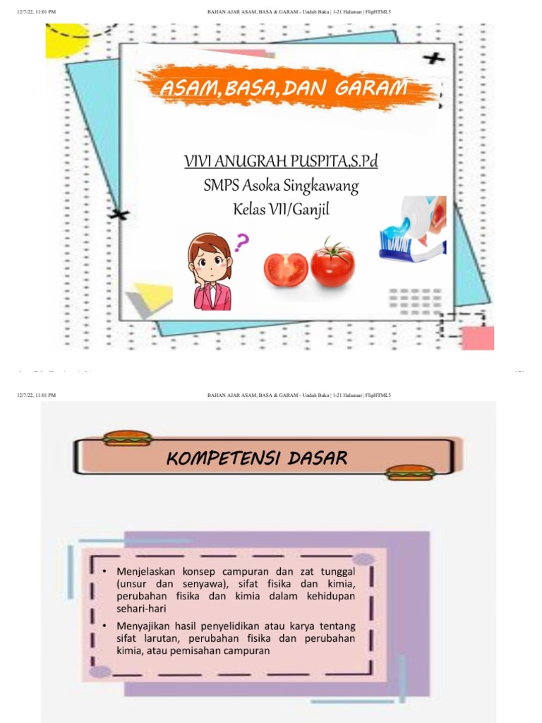 Acid, Base & Salt Teaching Materials Download | PDF