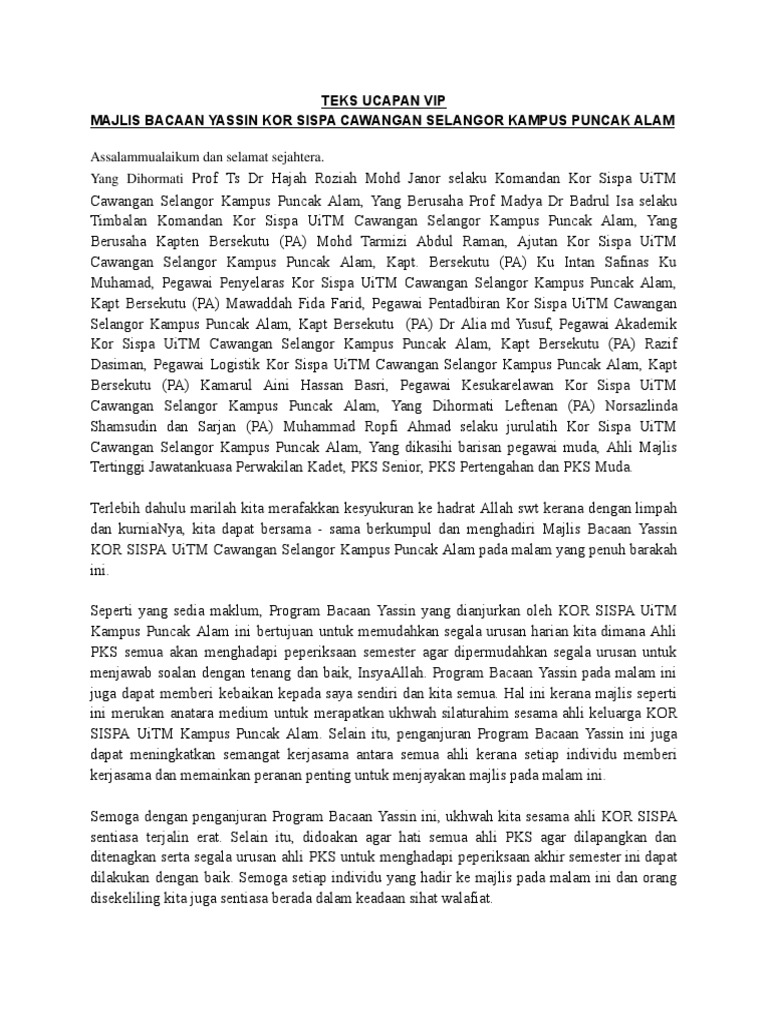 Teks Ucapan Vip | PDF