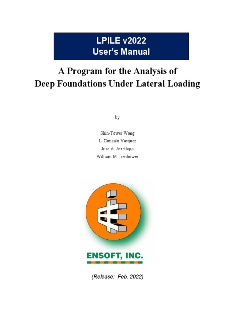 LPile 2022 User Manual - Unlocked | PDF | Deep Foundation | Buckling