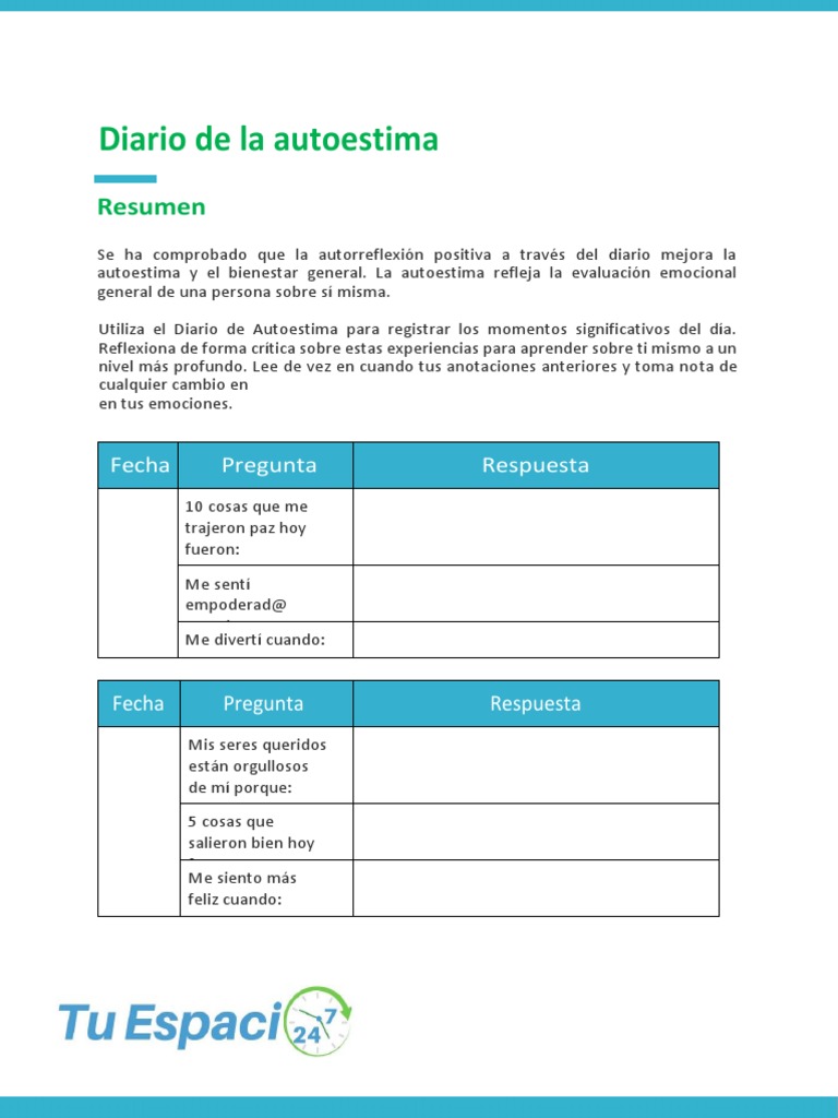 Diario de La Autoestima | PDF