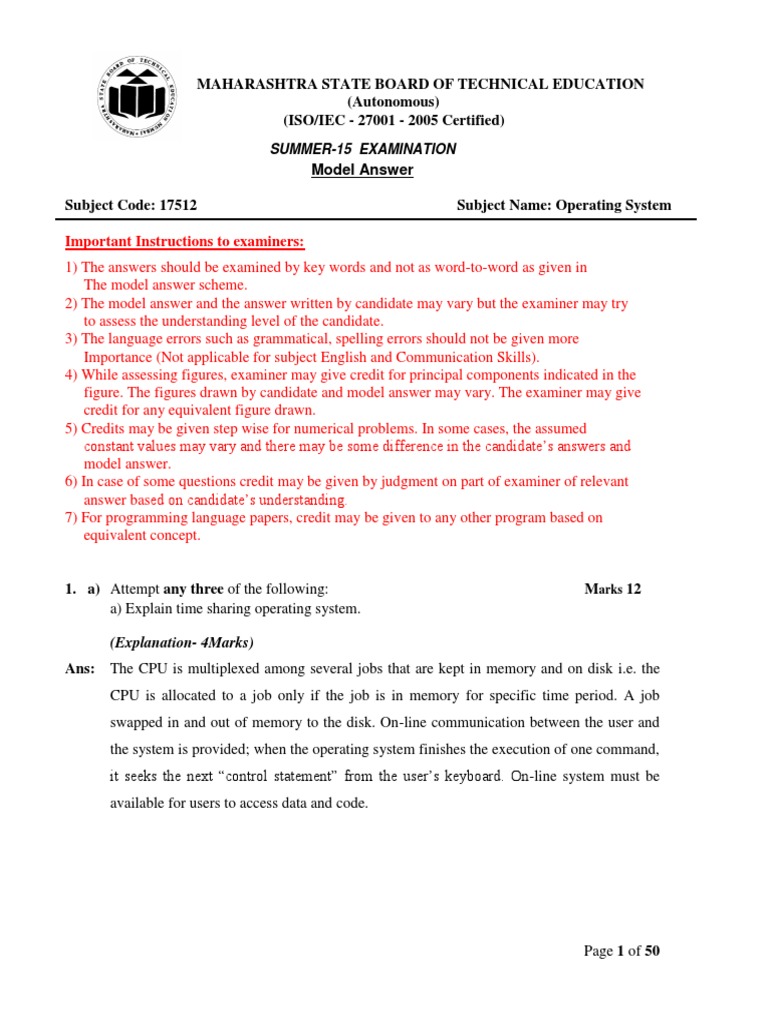 2015 Summer Model Answer Paper | PDF | Computer Data Storage | Computer File