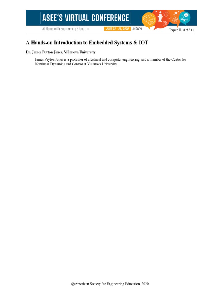 A Hands On Introduction To Embedded Systems Iot | PDF | Internet Of ...