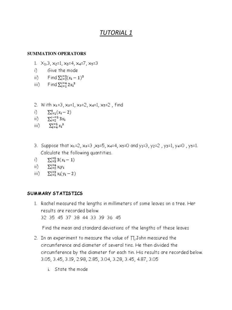 Tutorial 1 | Download Free PDF | Quartile | Statistics