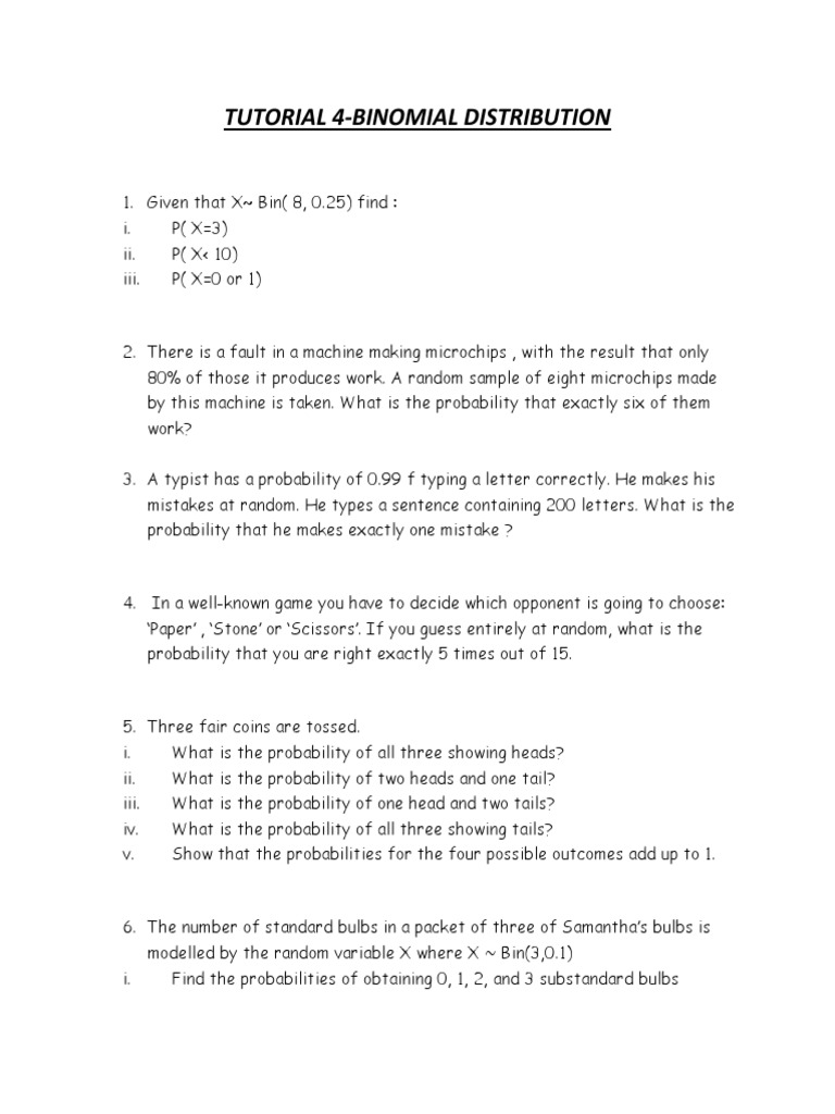Tutorial 4 | PDF | Probability | Science