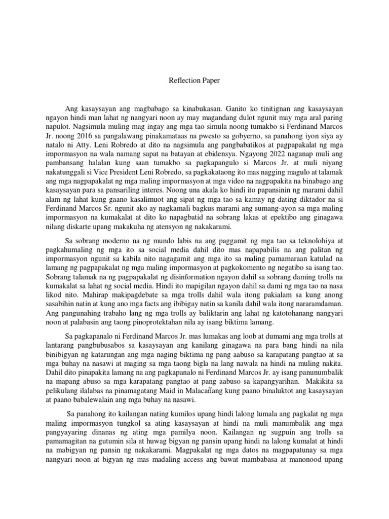 Reflection Paper | PDF