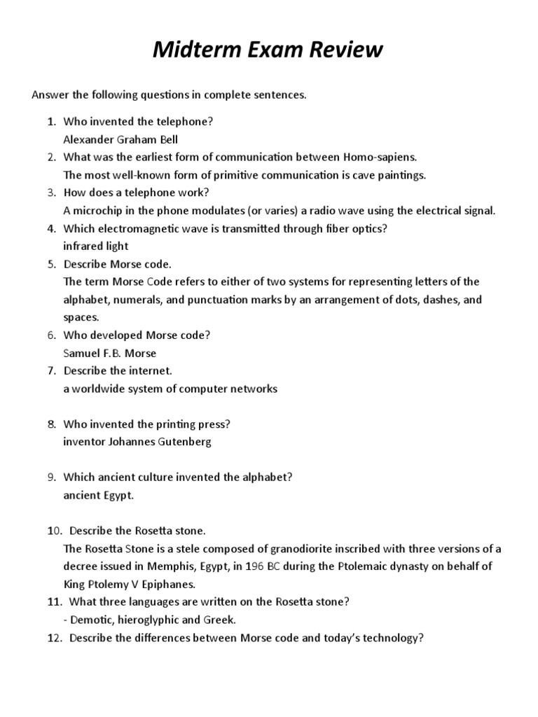 Midterm Exam Review 2020 | PDF | Camera Lens | Camera
