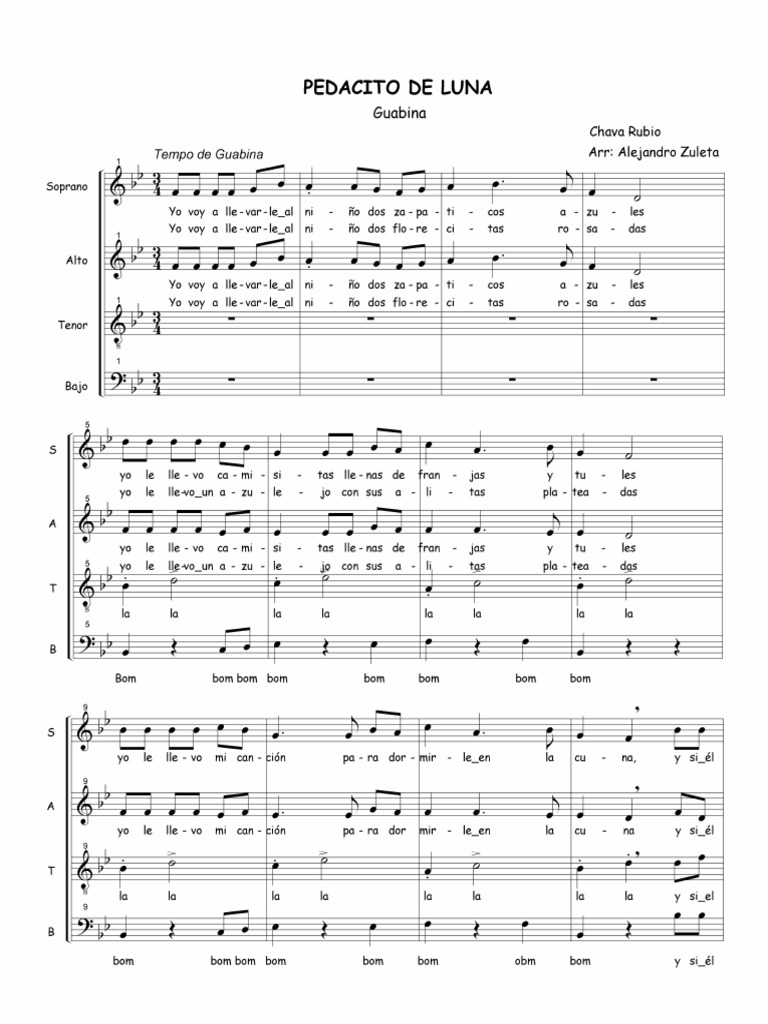Pedacito de Luna. SATB | PDF
