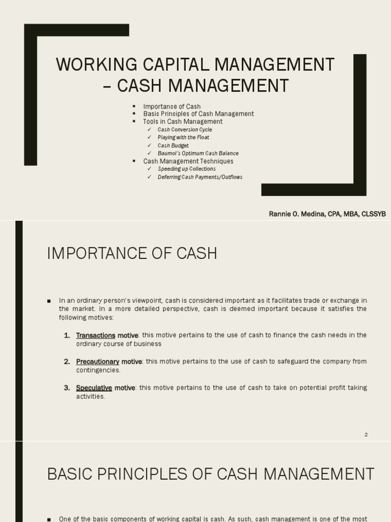 Handout. WCM - Cash Management | PDF | Banks | Cheque
