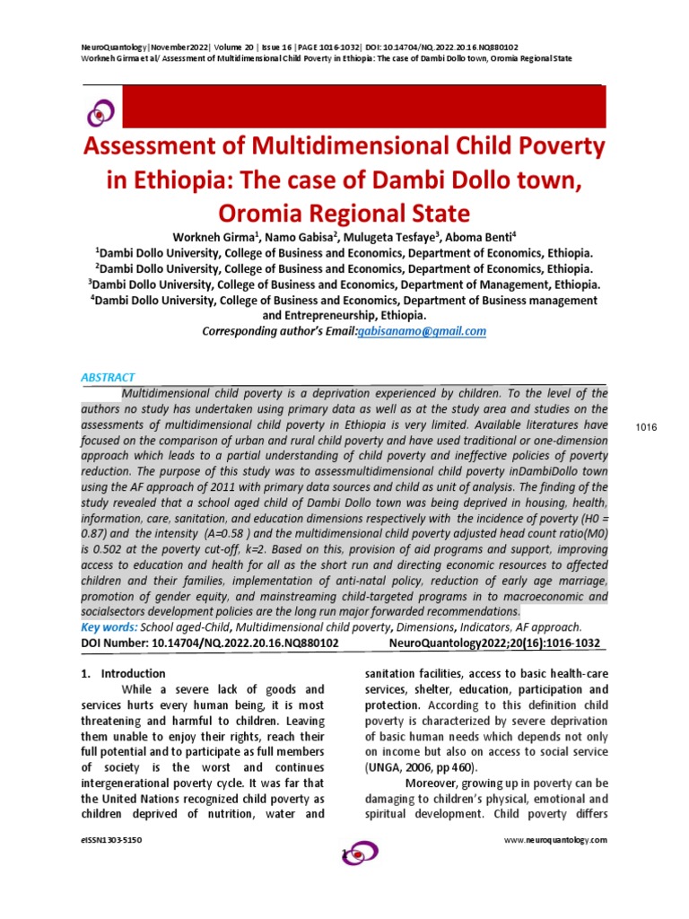Assesments of Multidimensional Child Poverty | PDF | Economies