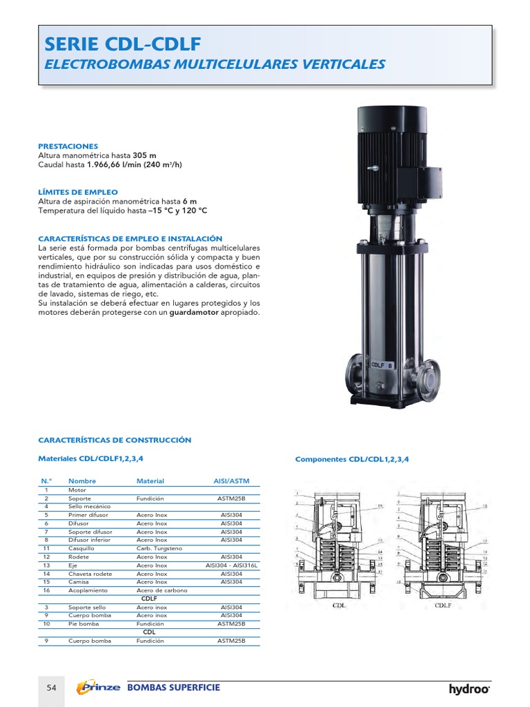 SERIE-CDL-CDLF | PDF | Acero | Bomba