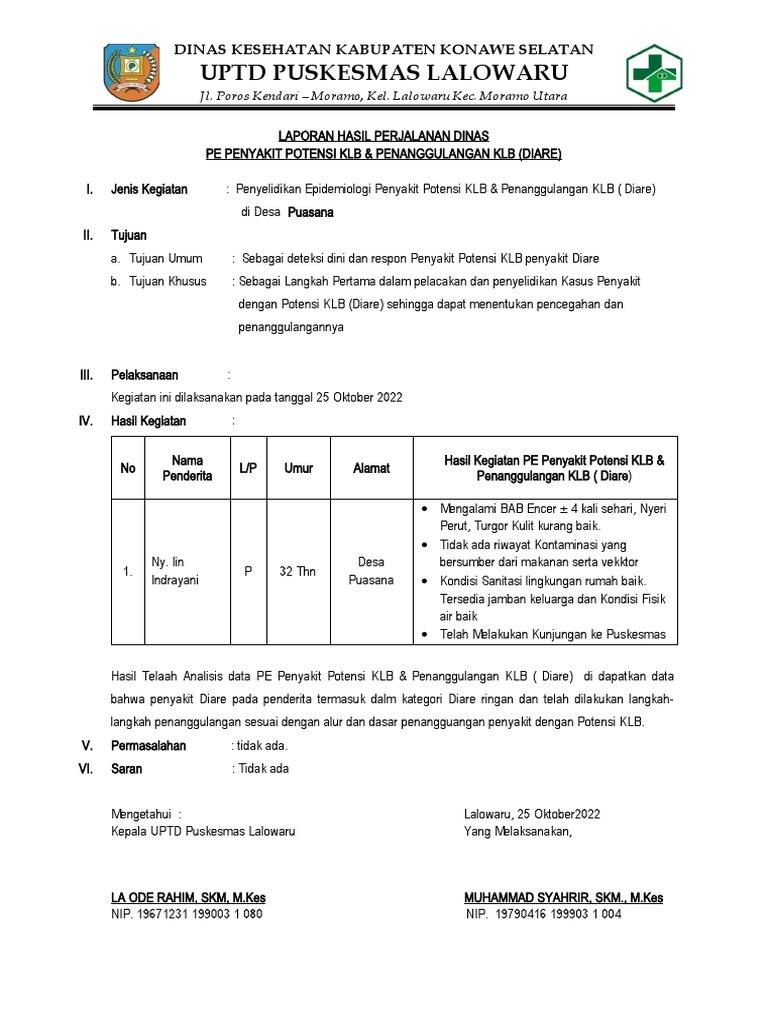 LHP Penyakit Diare 2022 | PDF