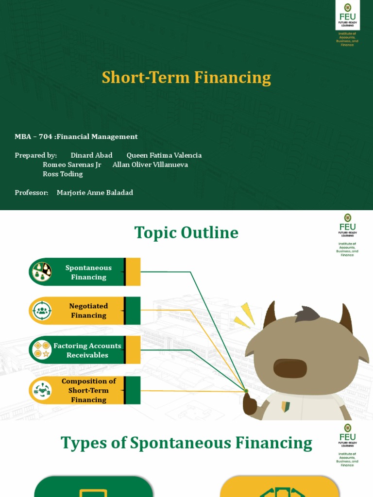 G5 - Short Term Financing | PDF | Loans | Interest