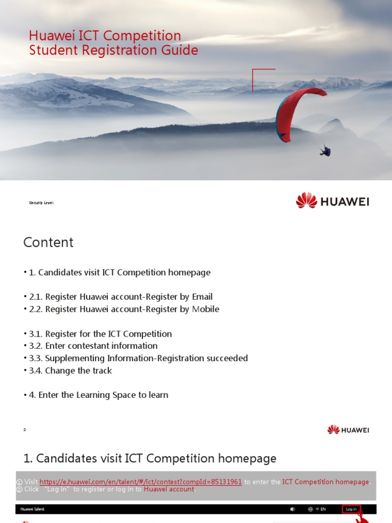 02 Huawei ICT Competition - Student Registration Guide | PDF | Educational Technology | Information