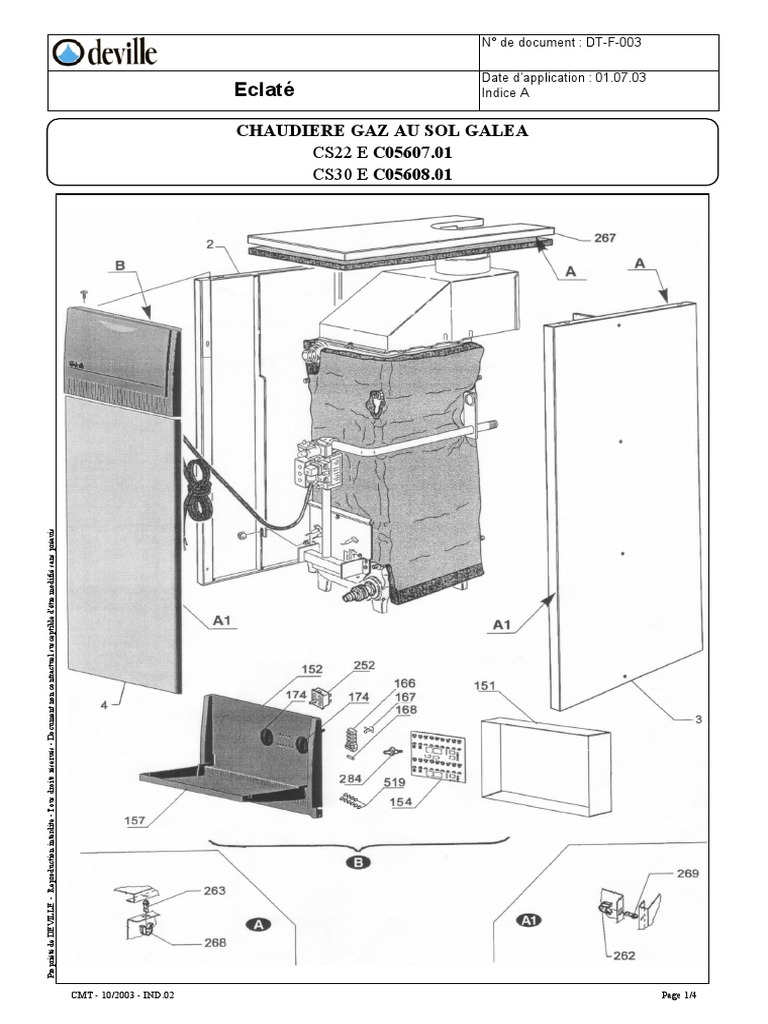 Chaudière Deville Galea - Vue Éclatée | PDF | Technologie énergétique ...