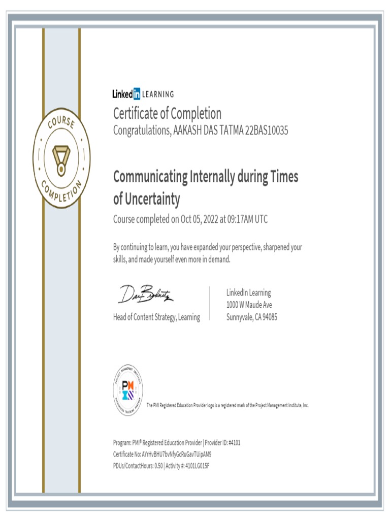 CertificateOfCompletion - Communicating Internally During Times of ...