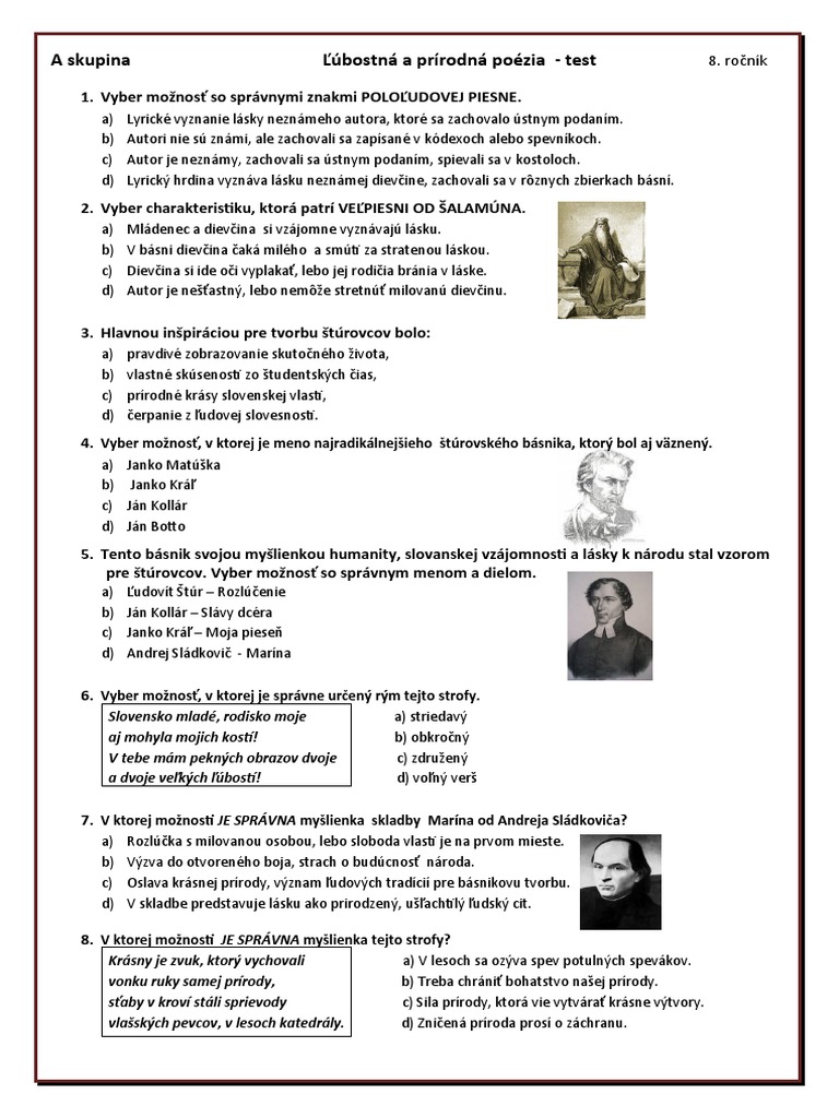 8.lubostna A Prirodna Lyrika - Test | PDF