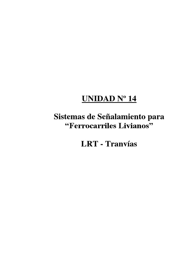 Sistemas de Señalamiento para LRT | PDF | Tranvía | Transporte ferroviario