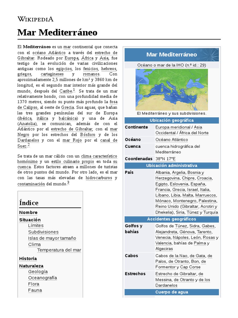 Mar Mediterráneo Pdf Mar Mediterráneo Entorno Natural
