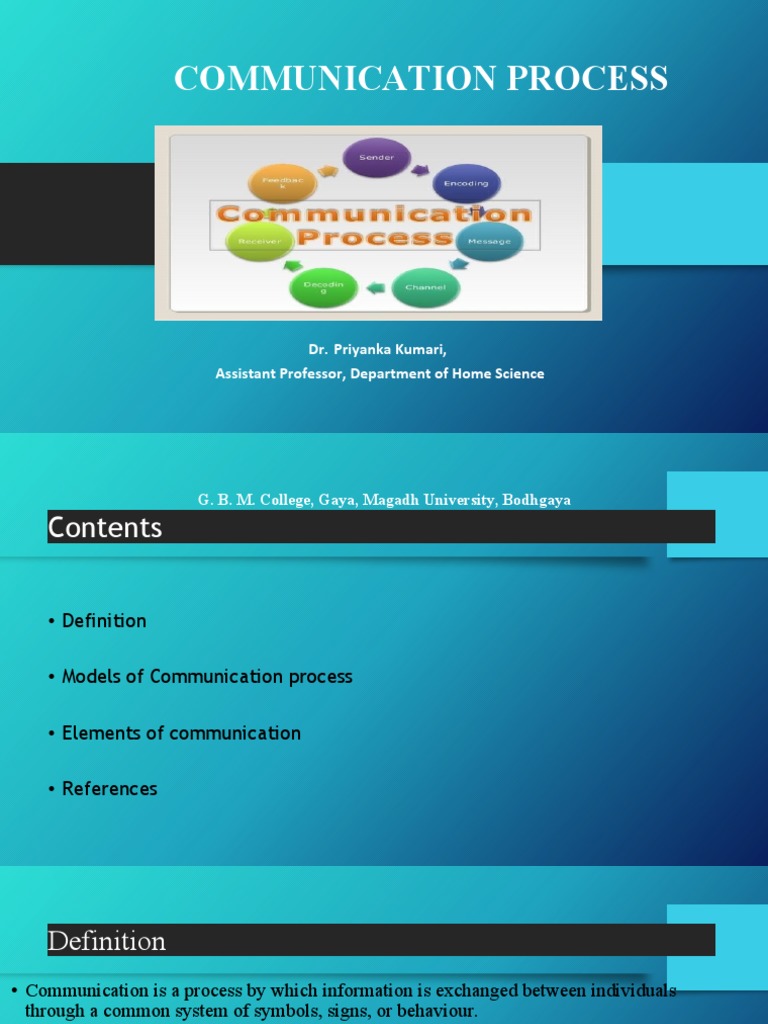 Communication process BA,Part-3 | PDF | Communication | Psychological ...