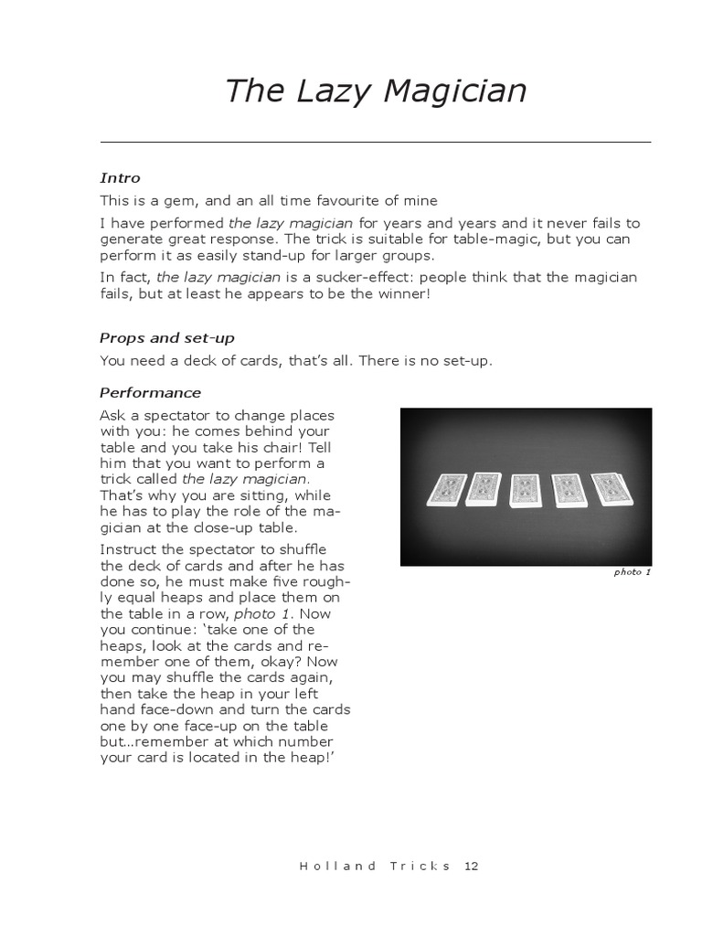 The Lazy Magician | PDF | Magic (Illusion)