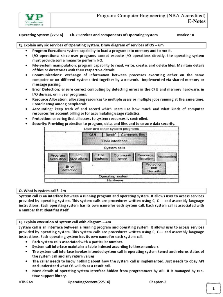 OPS-Chapter-2-Services and Components of Operating Systems | PDF | Operating System | Computer ...