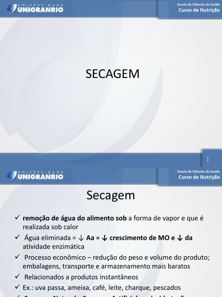 Métodos de Secagem de Alimentos | PDF | Liofilização | Preservação de ...