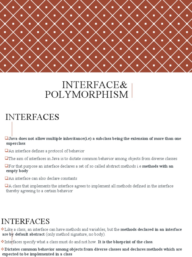 Java Interface & Polymorphism Explained | PDF | Method (Computer Programming) | Inheritance ...
