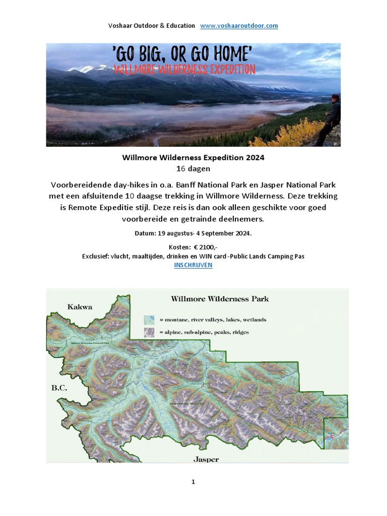 2024 Willmore Wilderness Expedition 1 | PDF