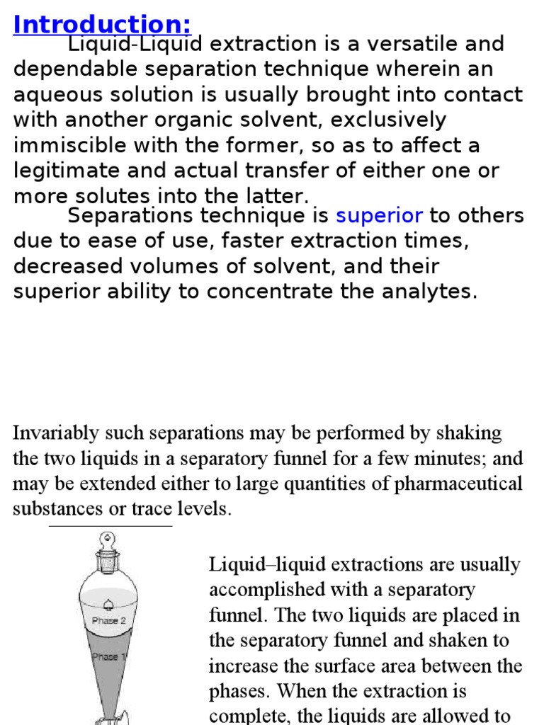 Liquid Liquid Extraction | PDF | Emulsion | Solubility
