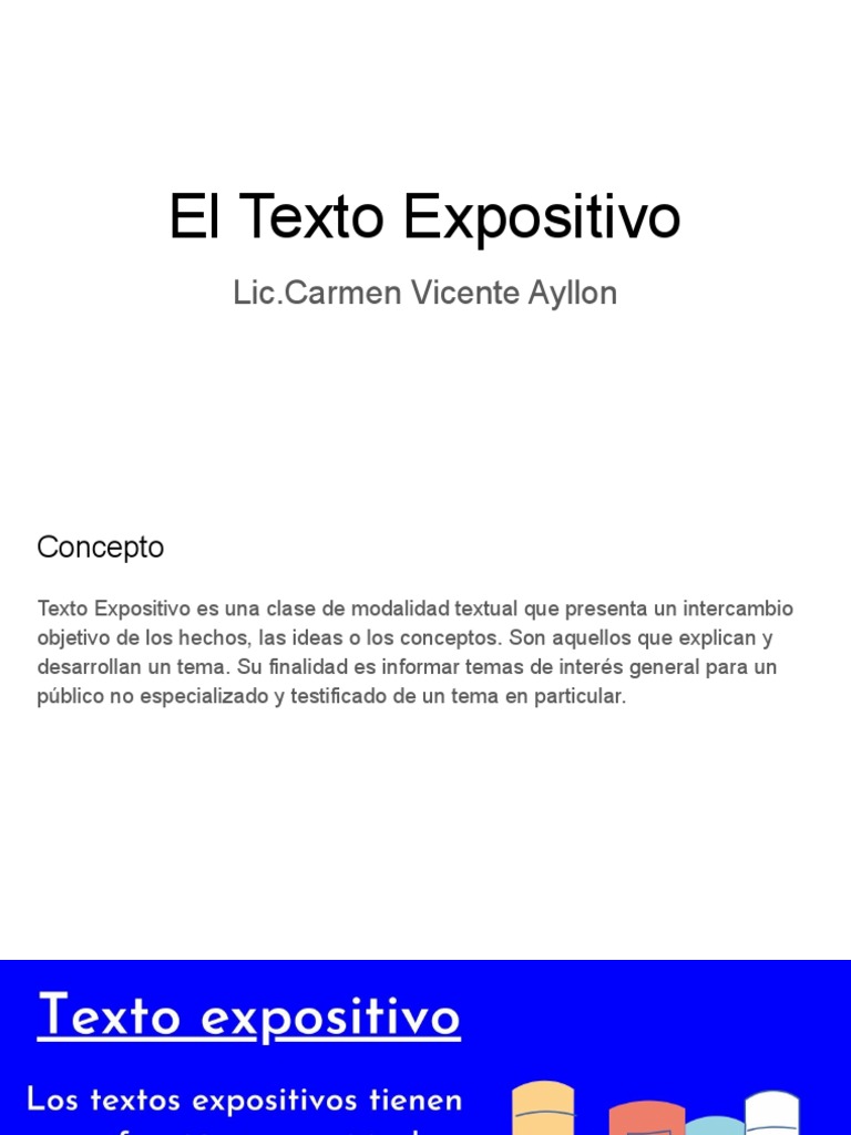 El Texto Expositivo | PDF | Hablar en público | Información