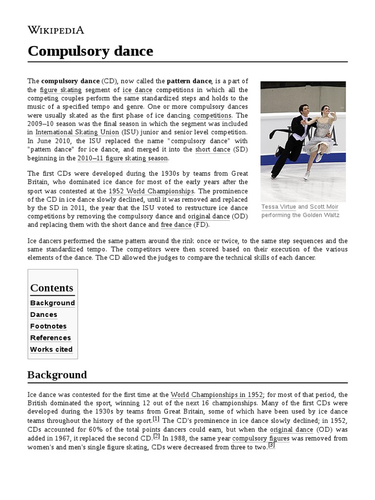 Compulsory Dance | PDF | Games Of Physical Skill | Performing Arts