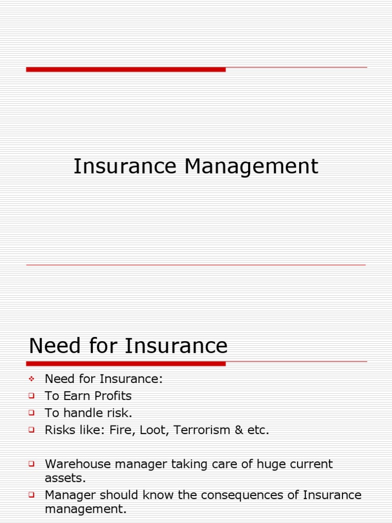 Insurance Management | PDF | Corporate Governance | Insurance