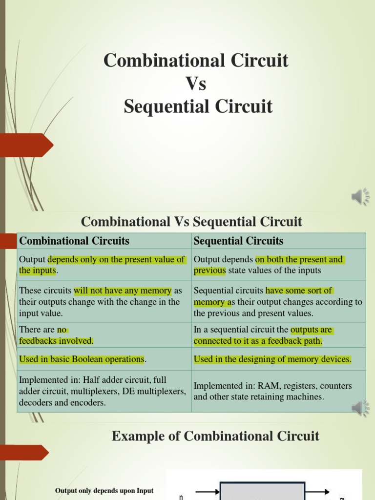 Combinational Vs Sequential Circuit | PDF | Electronic Circuits | Feedback