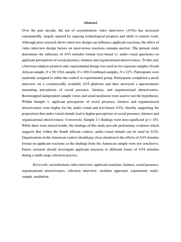 How Audio-Visual Stimuli in Automated Asynchronous Video Interviews ...