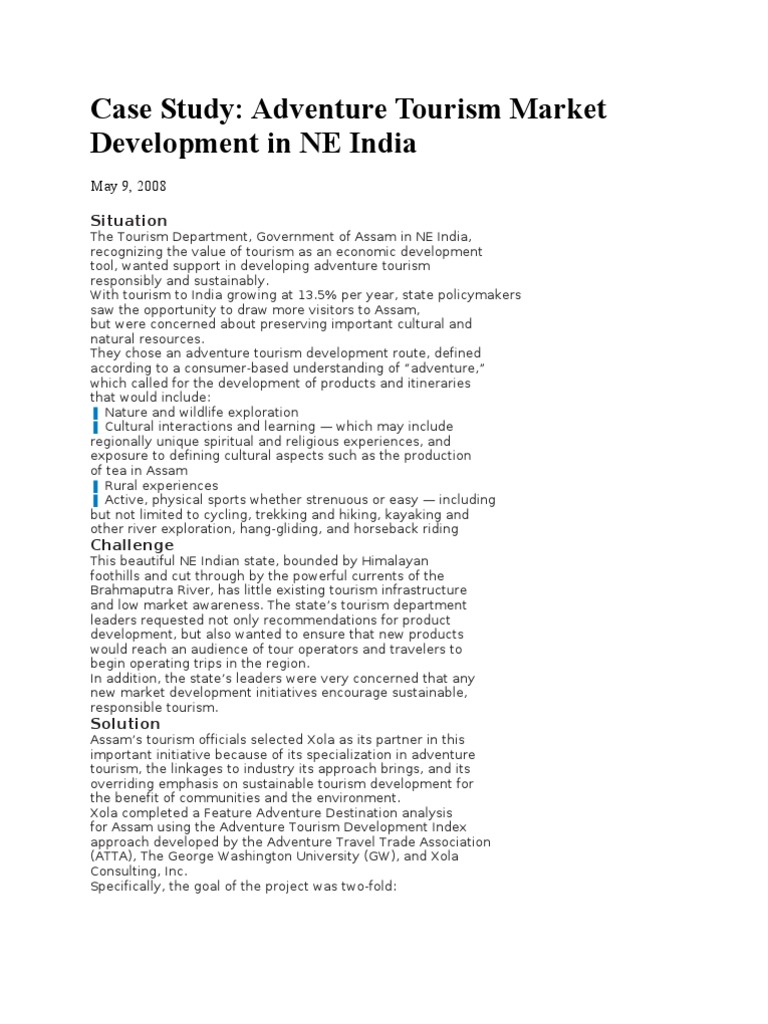 Case Study | Download Free PDF | Adventure Travel | Tourism