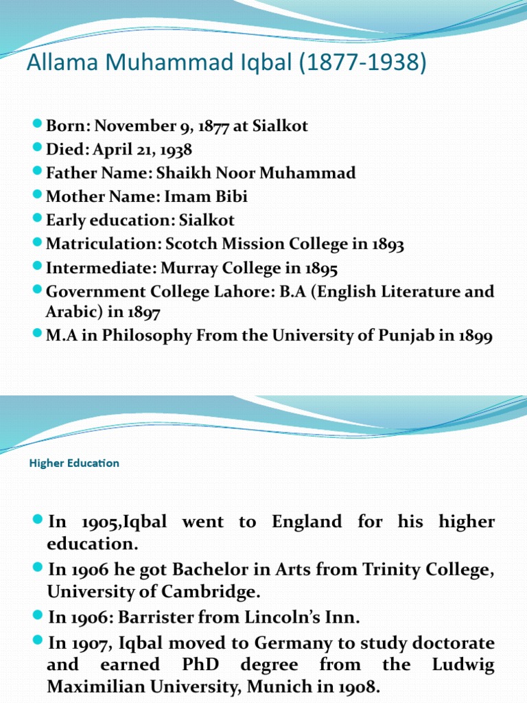 The Life, Works and Ideas of Allama Muhammad Iqbal: From Early ...