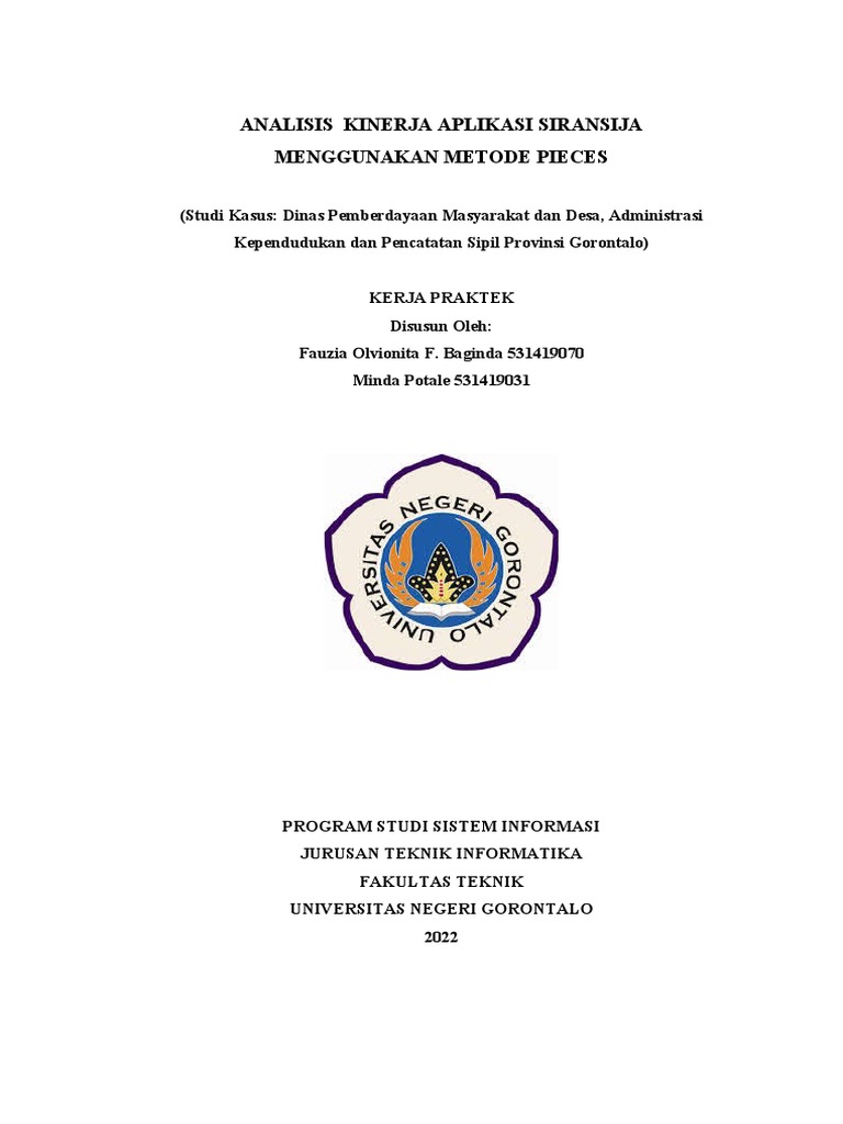 Analisis Kinerja Aplikasi Siransija Menggunakan Metode Pieces | PDF