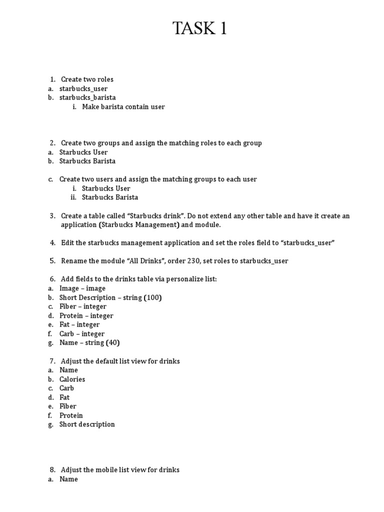 Starbucks Task | PDF