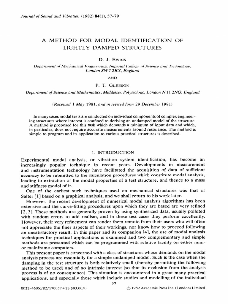 Ewins Gleeson | PDF | Resonance | Normal Mode