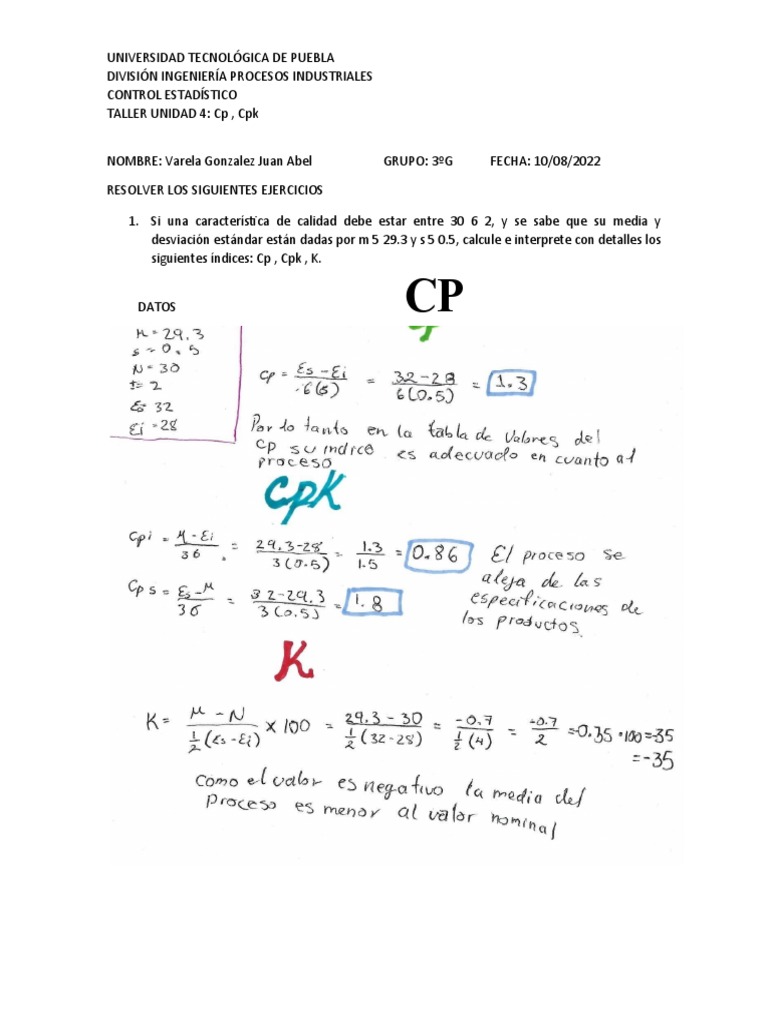 CP y CPK | PDF
