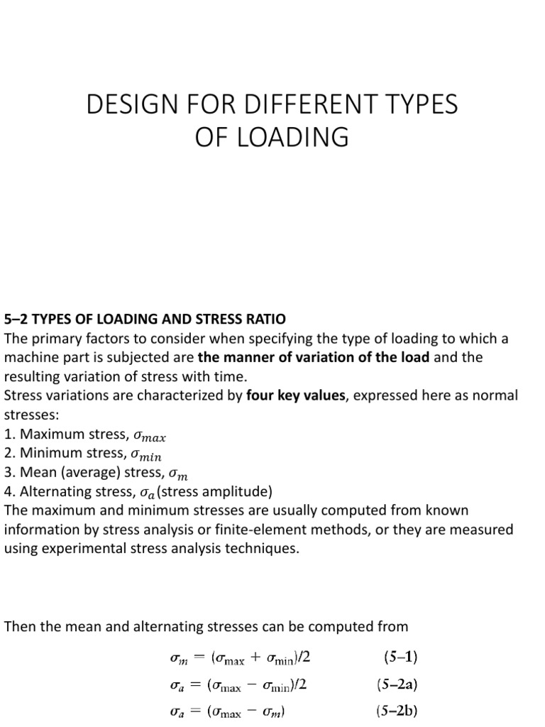 Types of Loading in Machine Design | PDF | Strength Of Materials ...