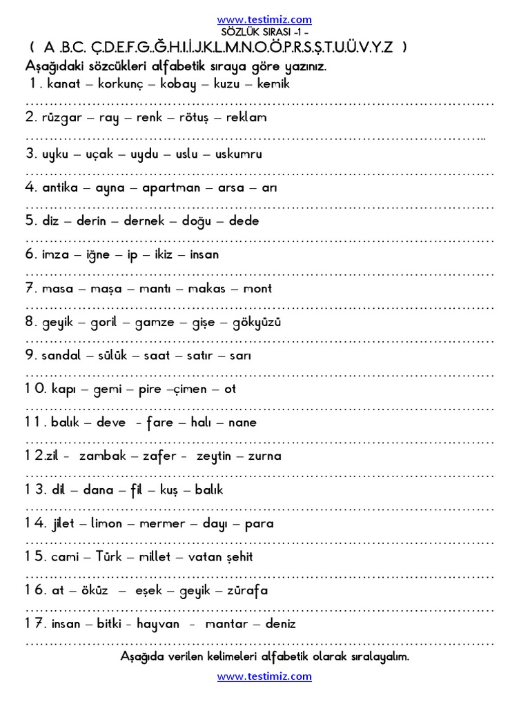 Alfabetik Siralama | PDF