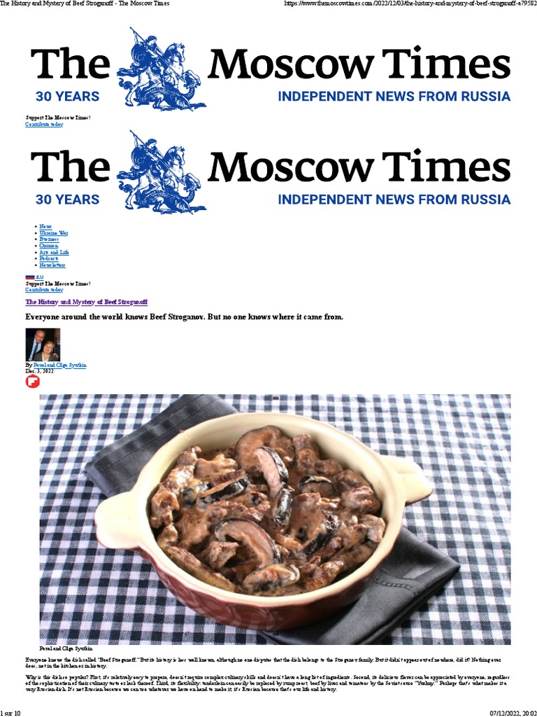The History and Mystery of Beef Stroganoff | PDF | Home | Foods