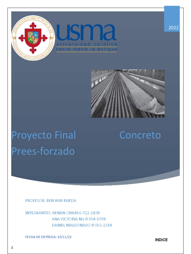 Proyecto Final Concreto Prees | PDF | Hormigón | Hormigón pretensado