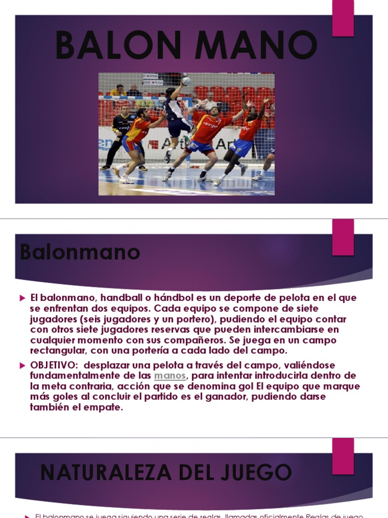 Diapositiva BALON MANO | PDF | Reglas y regulaciones deportivas ...