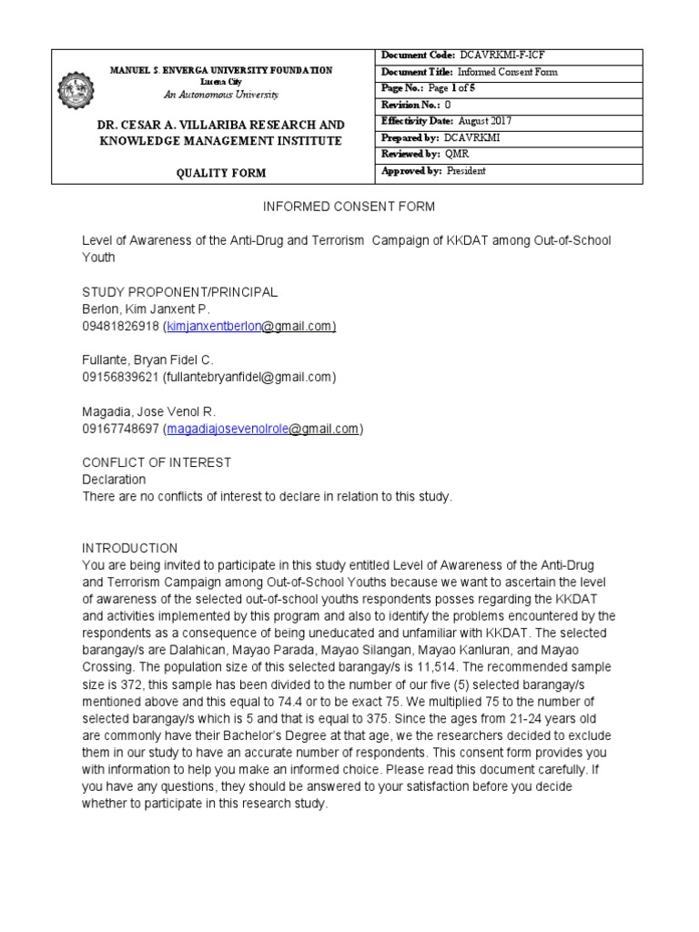 Informed Consent for Youth Survey | PDF | Informed Consent | Questionnaire