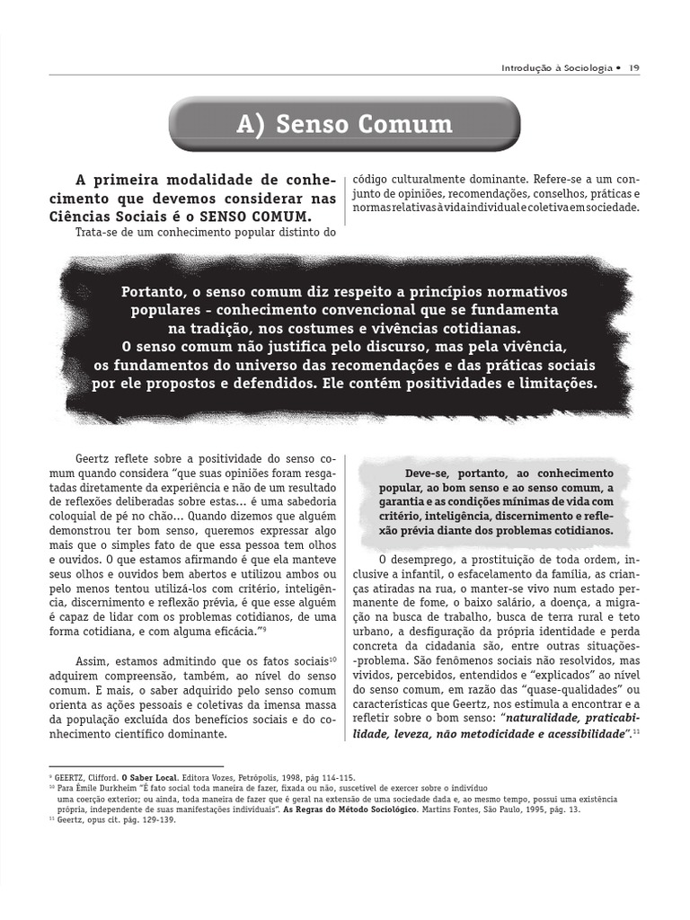 Senso Comum e Conhecimento Científico | PDF | Science | Sociologia
