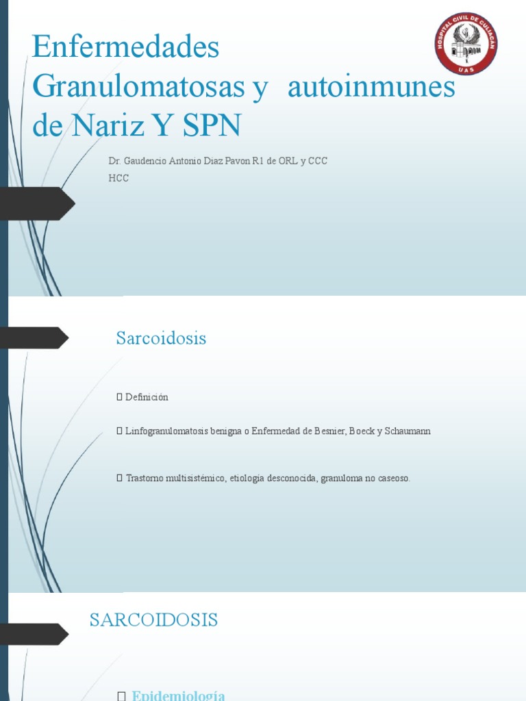 Enf. Granulomatosas de Nariz y SPN | PDF | Inflamación | Causas de la muerte