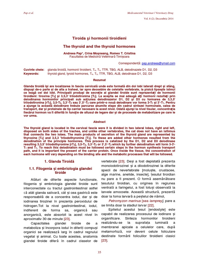Tiroida Articol | PDF | Glands | Human Head And Neck